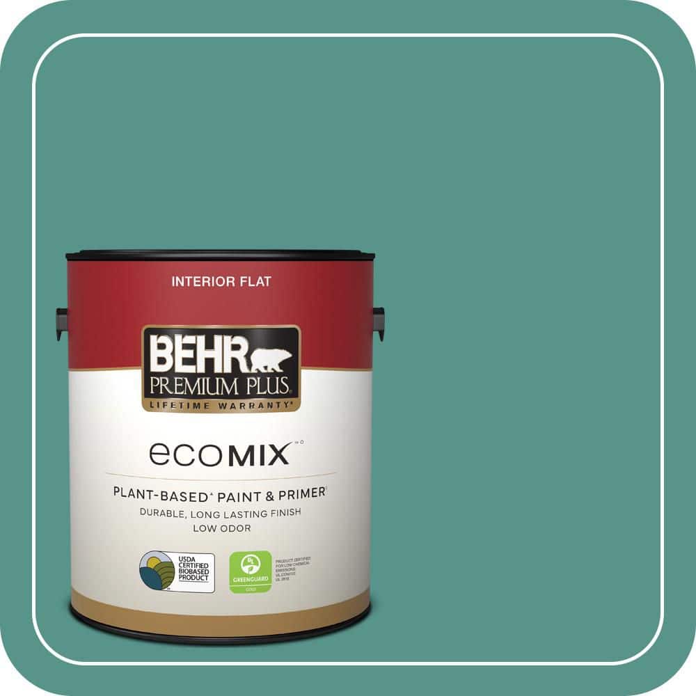 BEHR PREMIUM PLUS 1 gal. #490D-6 Thermal Spring Flat EcoMix Plant-Based ...