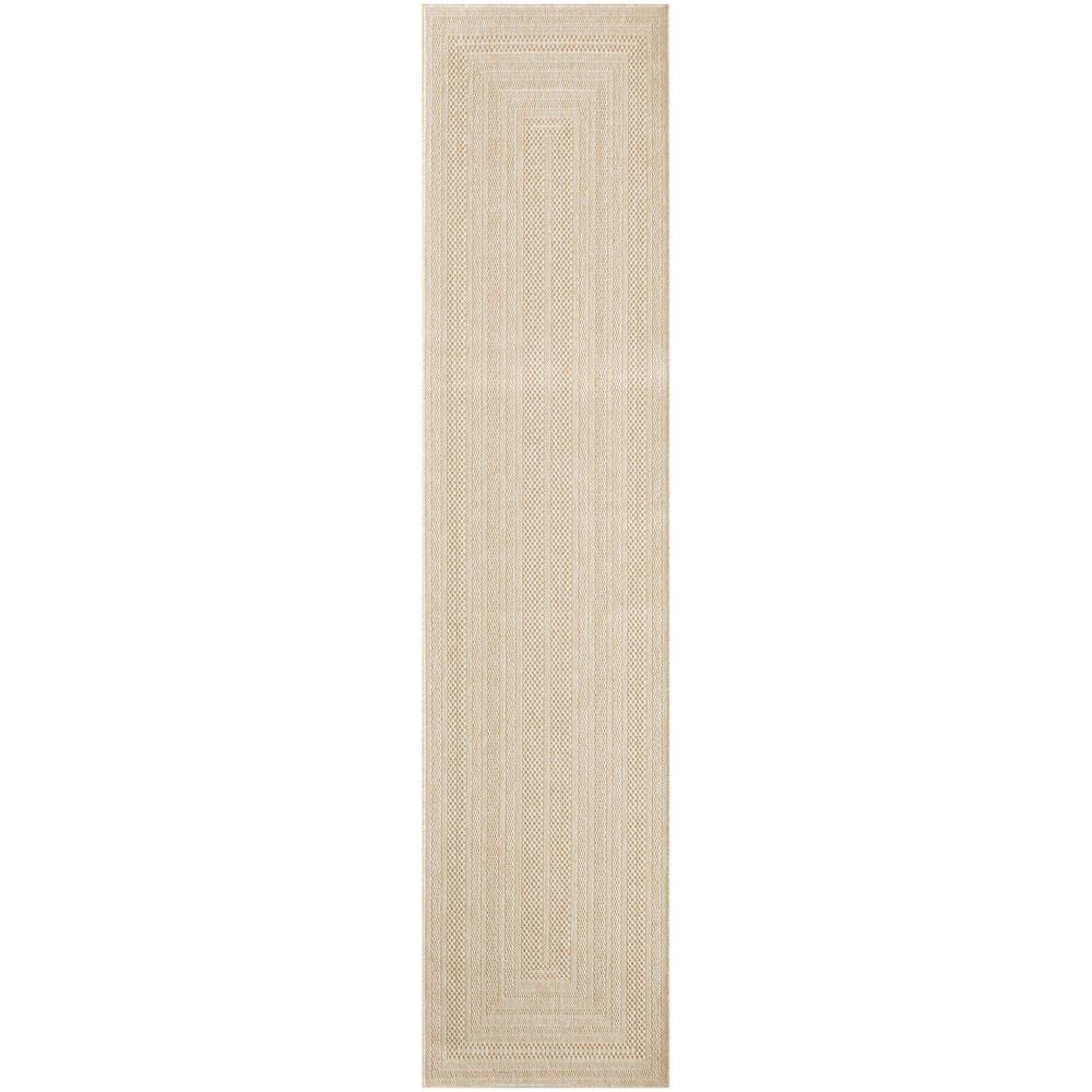 Nourison Tulum Cream 2 ft. x 10 ft. Linear Contemporary Runner Area Rug ...