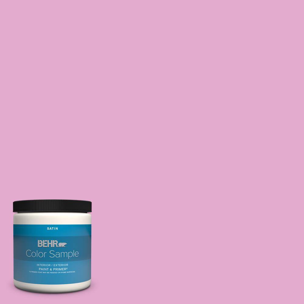 BEHR PREMIUM PLUS 8 oz. #680A-3 Pink Bliss Satin Enamel Interior ...