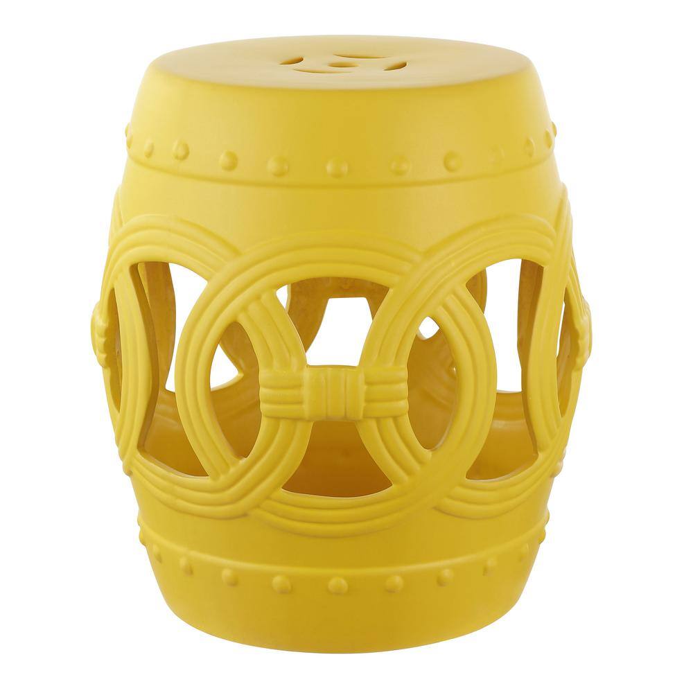 Yellow ceramic stool store