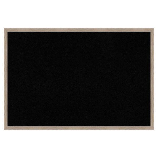 Amanti Art Hardwood Wedge Whitewash Wood Framed Black Corkboard 37 in ...