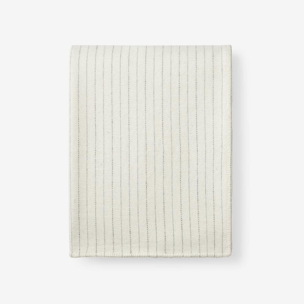 The Company Store Pinstripe Cream Throw Blanket 85066-THRW-CREAM - The ...