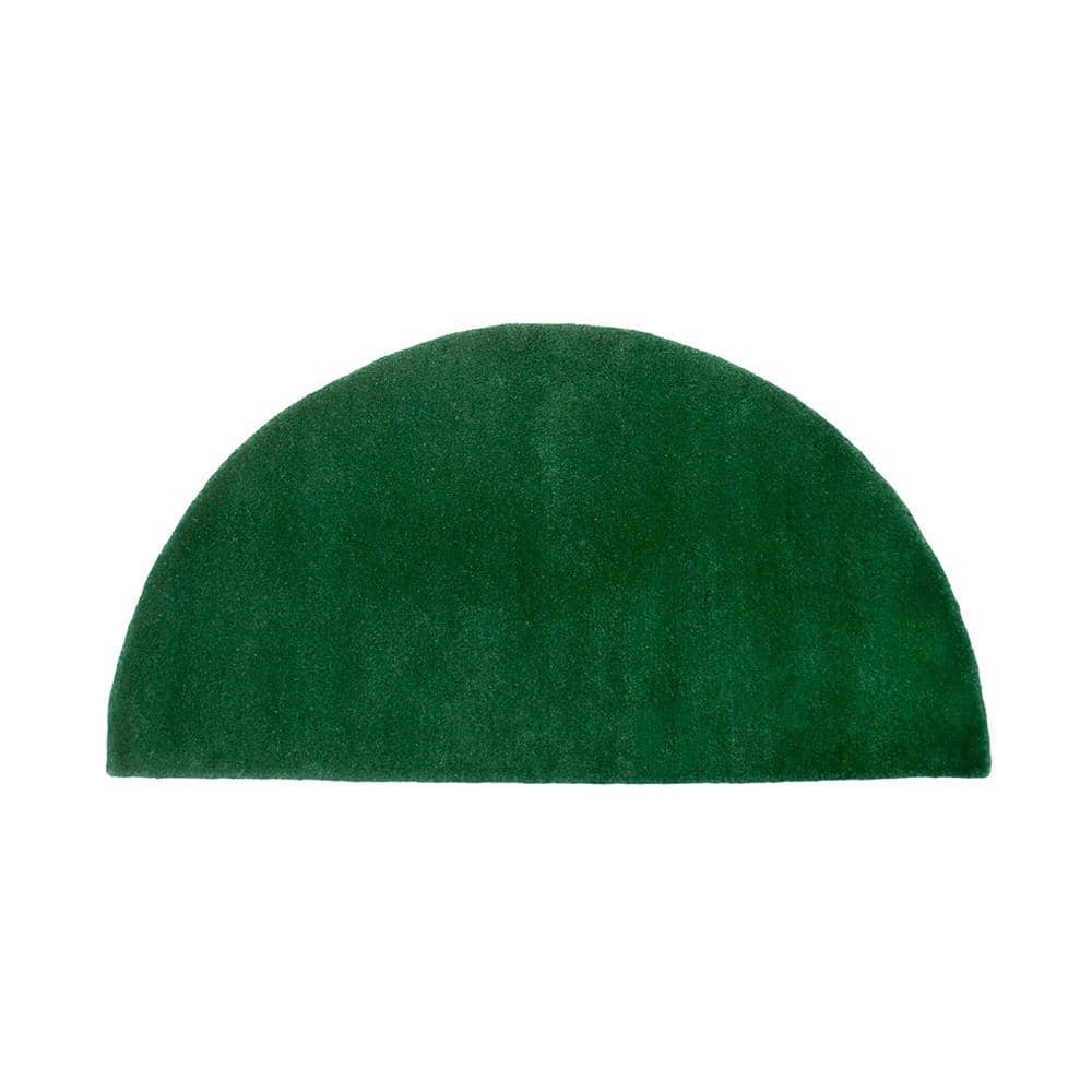 ACHLA DESIGNS 2 ft. x 4 ft. Nottingham Half Round Hearth Rug, Green H ...