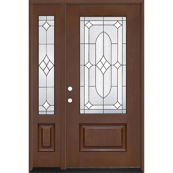 Steves & Sons Regency 51 in. x 80 in. 3/4L Axis Glass LHIS Chestnut ...