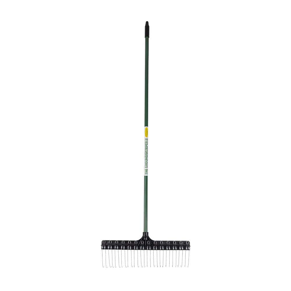 THE GROUNDSKEEPER II 55 in. Green Fiberglass Handle 21 in. Rake 32230 ...