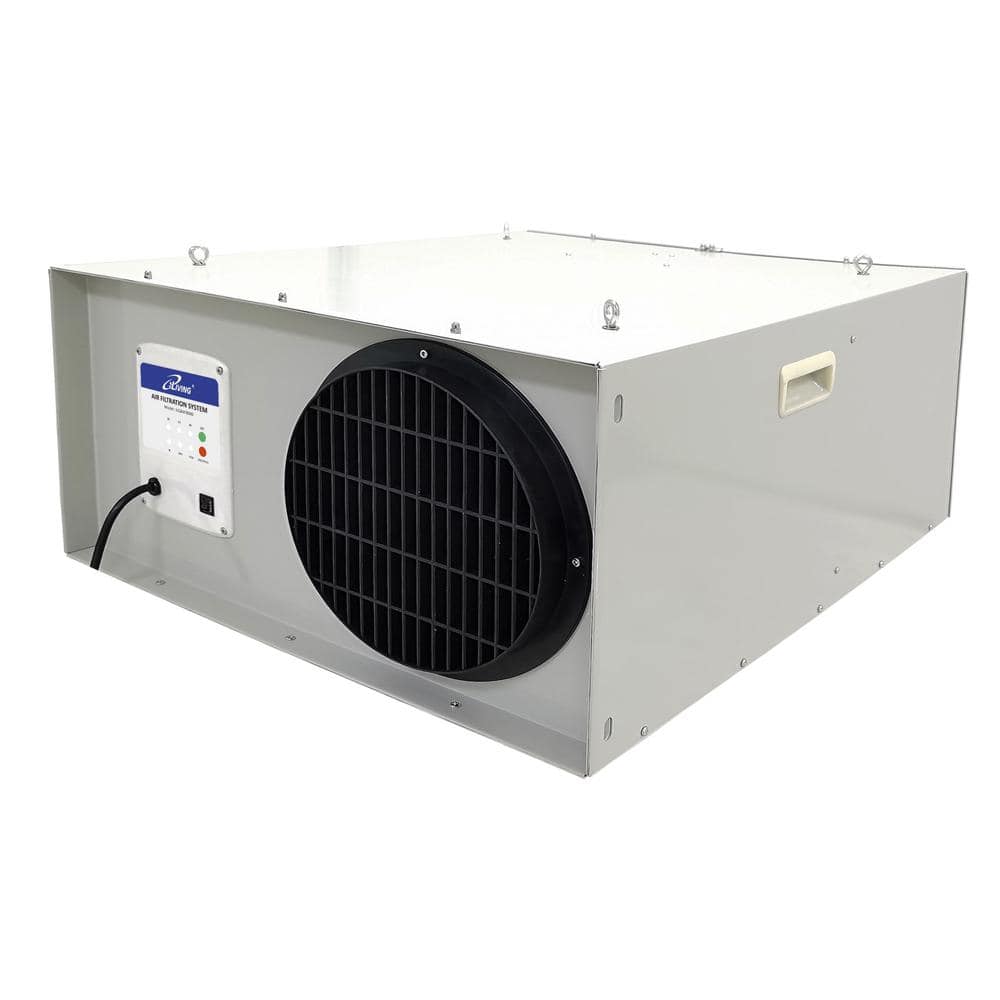 iLIVING 3-Speed Fan Air Filtration System with Remote, Ceiling Hung or ...