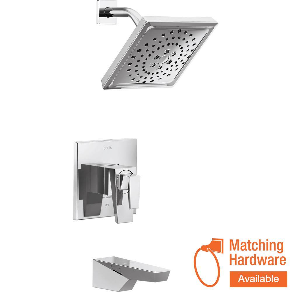 Delta Trillian 1-Handle Wall Mount Tub and Shower Trim Kit in Lumicoat ...