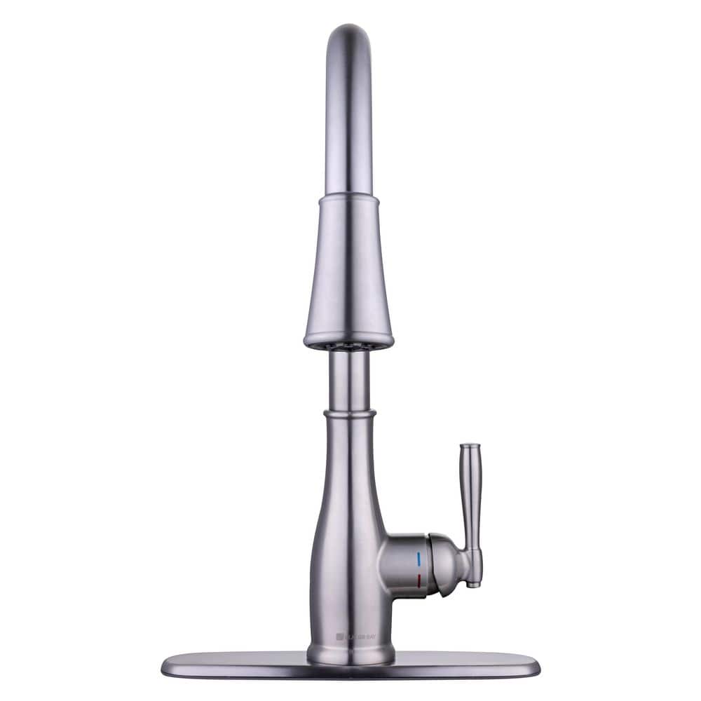 Buy Halwin Single-Handle Pull Down Sprayer Kitchen Faucet in Stainless ...