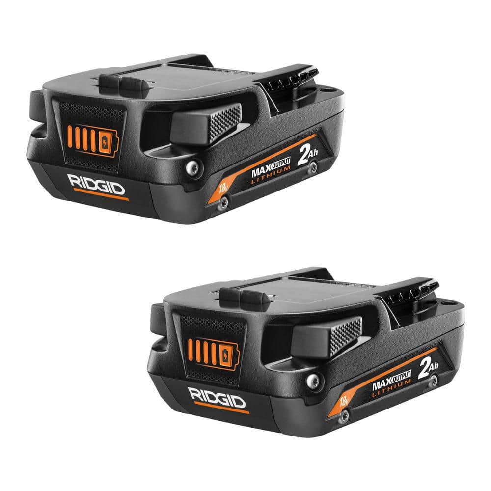 RIDGID 18V 2.0 Ah MAX Output Lithium-Ion Battery (2-Pack) AC840020P ...