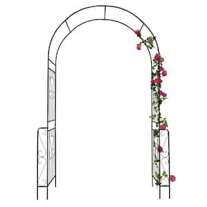 Zeus & Ruta 55 in. W x 94.5 in. H Metal Garden Arch Garden Arbor ...