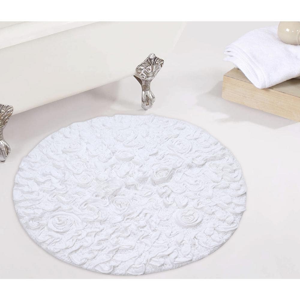 HOME WEAVERS INC Bell Flower Collection 100% Cotton Tufted Non-Slip ...