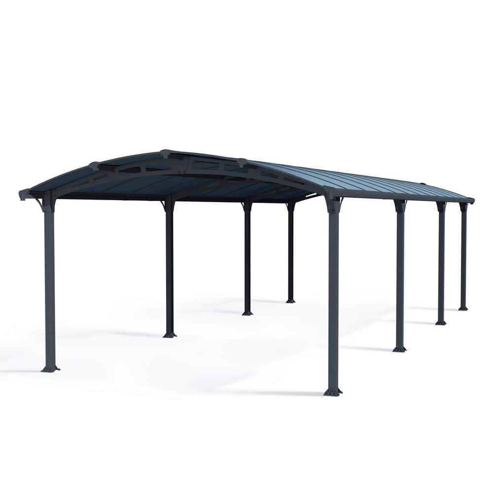 Reviews for CANOPIA by PALRAM Arcadia 12 ft. x 28 ft. Gray/Gray Carport ...