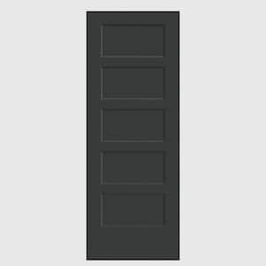 Masonite 32 in. x 80 in. 5-Panel Bayshore Single Bore Solid Core Jet ...