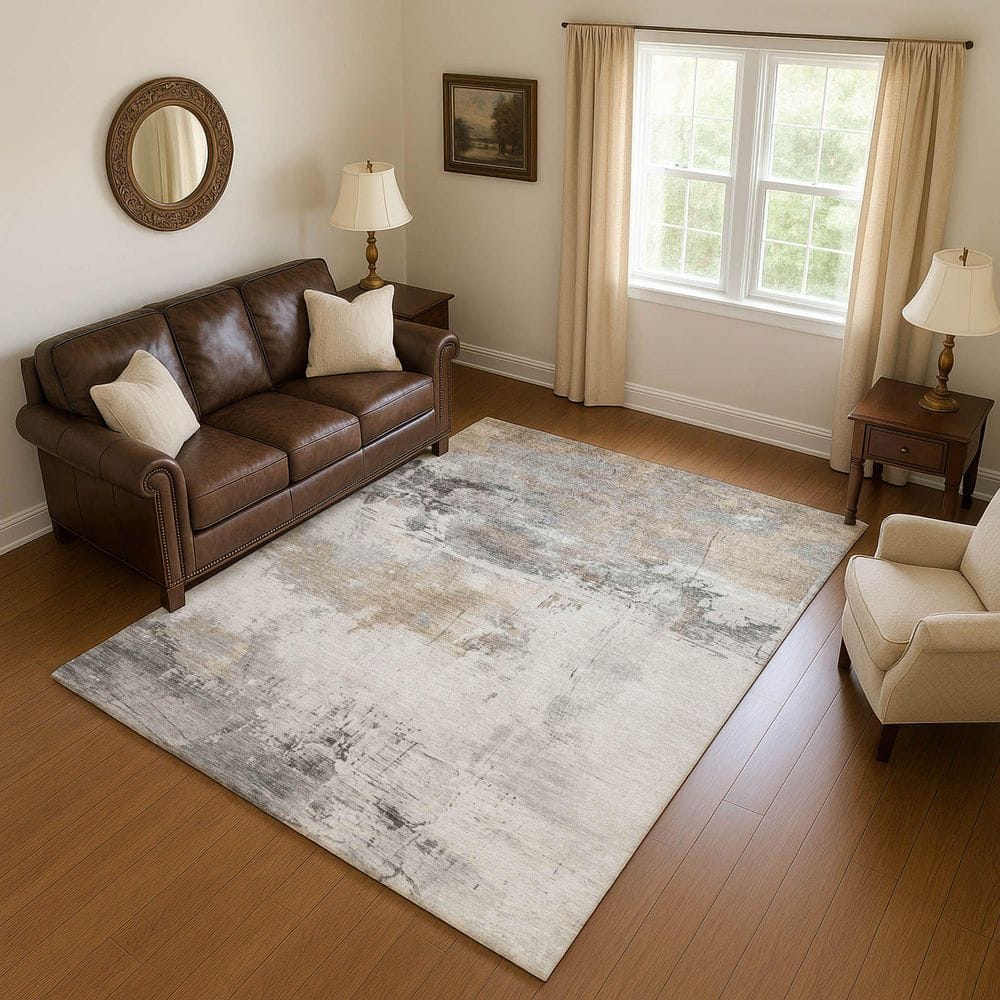 Addison Rugs Mayfield Premium Machine Washable Abstract AMF1685 Ivory 9 ...
