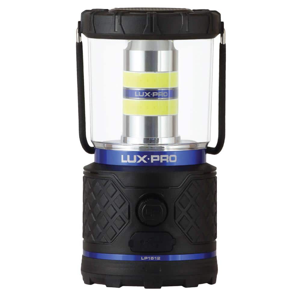 LUXPRO Rechargeable Dual Power 360° Rugged LED Lantern with Power Bank ...
