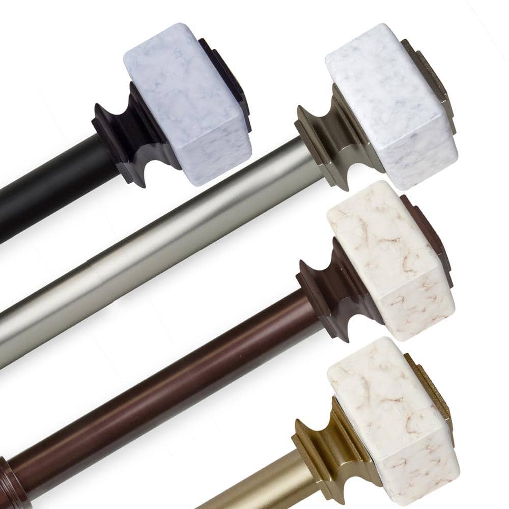 EMOH 1 Inch Dia 48-84" Adjustable Sello Single Curtain Rod in Bronze H100-56-489 - The Home Depot