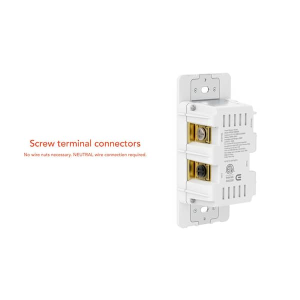 Commercial Electric 15 Amp Single-Pole White Smart Rotary Dimmer Light ...