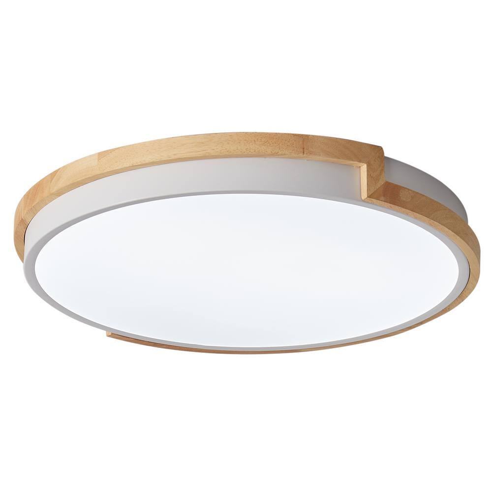 aiwen 16.5 in. 1-Light Modern Minimalist Smart Circle 25Watt LED Flush ...