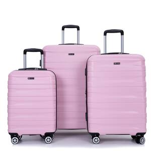 Tatahance 3-Piece Pink ABS Hardside Spinner Luggage Set with TSA ...
