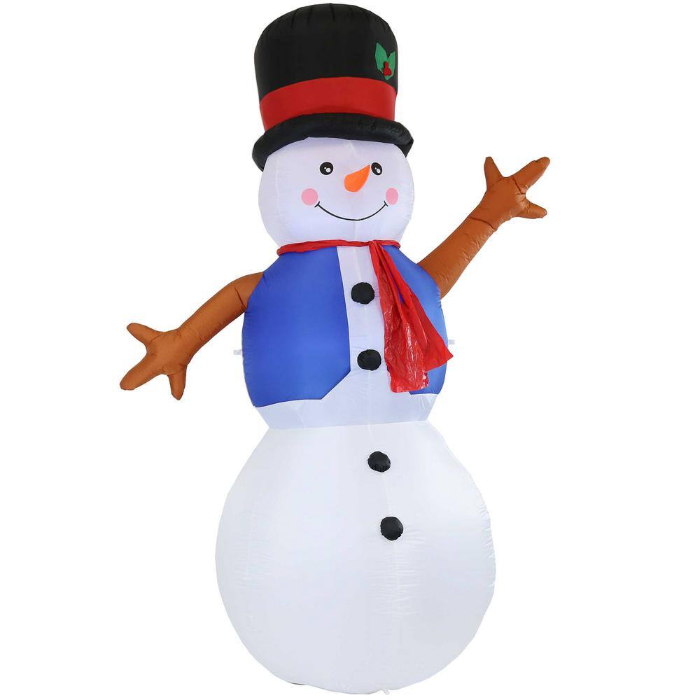 Sunnydaze 10 ft. Christmas Cheer Snowman Outdoor Inflatable Decoration ...