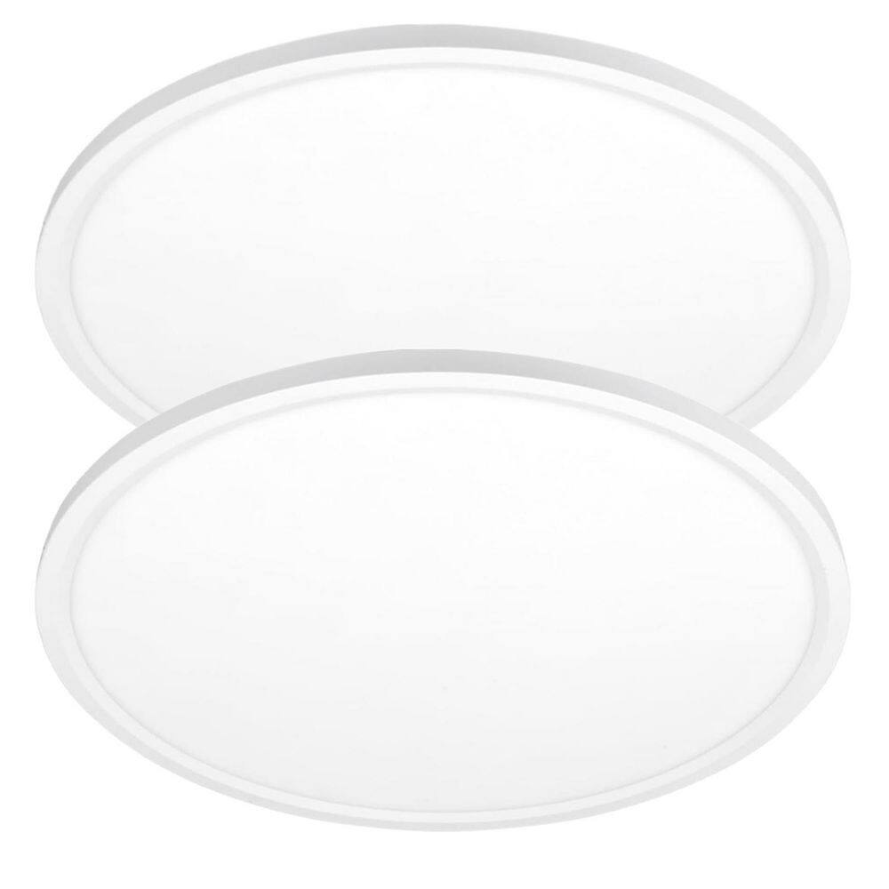 KOAOEIRS 16 in. Round White New Ultra-Low Profile Integrated LED Flush ...