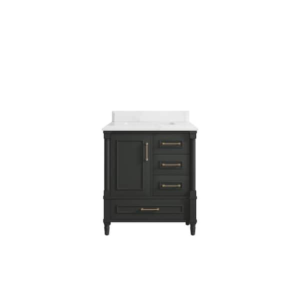 Willow Collections Hudson 30 in. Single Sink Freestanding Black Top ...