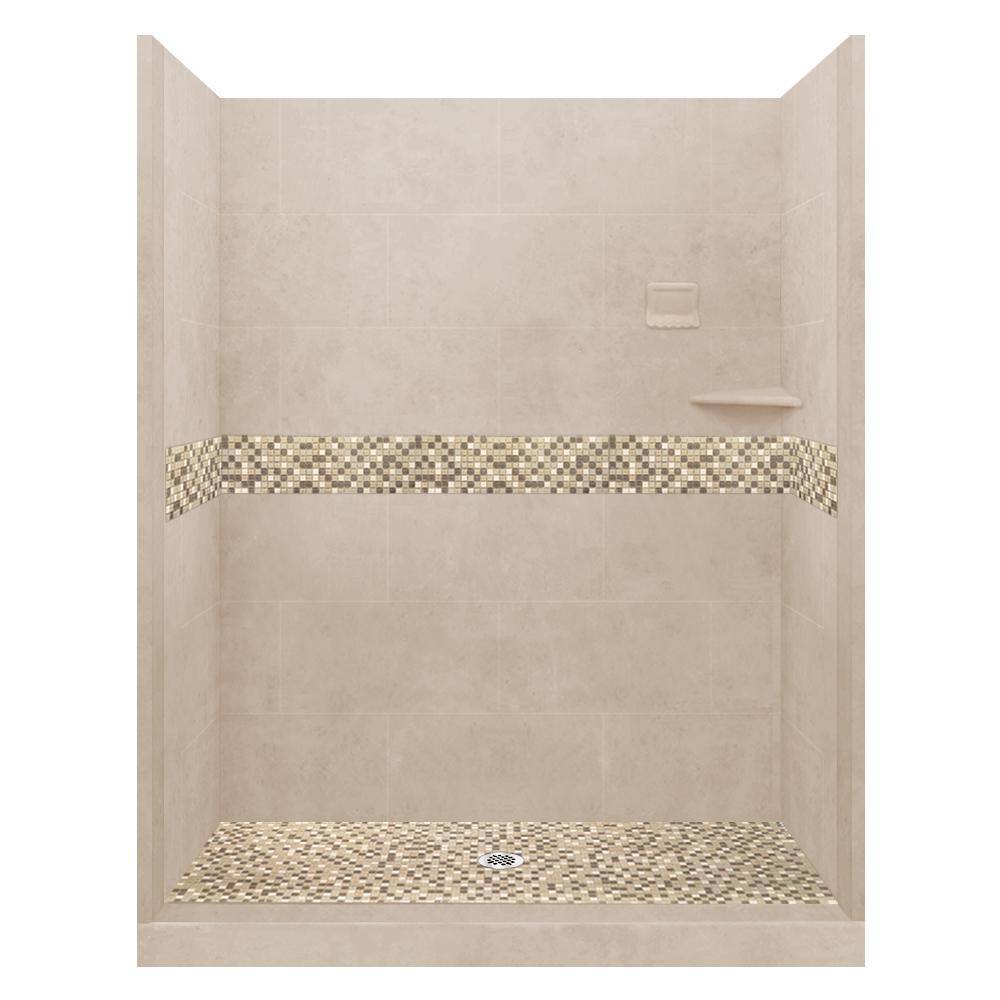 American Bath Factory Roma 54 in. L x 36 in. W x 80 in. H Center Drain ...