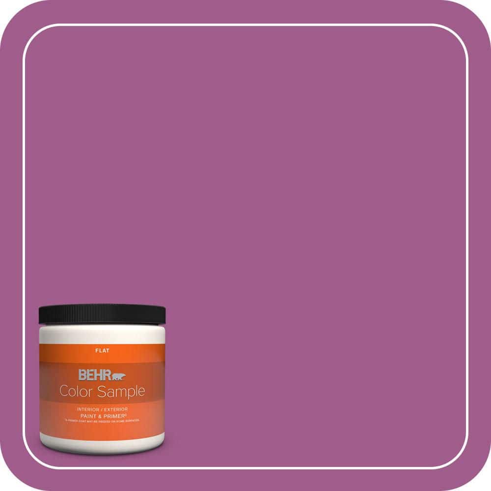 BEHR PREMIUM PLUS 8 oz. #P110-6 Wild Berry Flat Interior/Exterior Paint ...