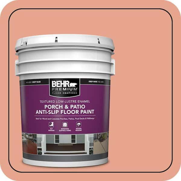 BEHR PREMIUM 5 gal. #M180-4 Priceless Coral Textured Low-Lustre Enamel ...