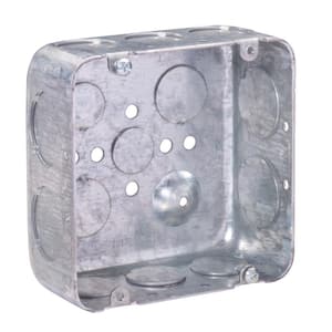 Southwire 4 in. W x 2-1/8 in. D Steel Metallic 2- Square Box with Eight ...