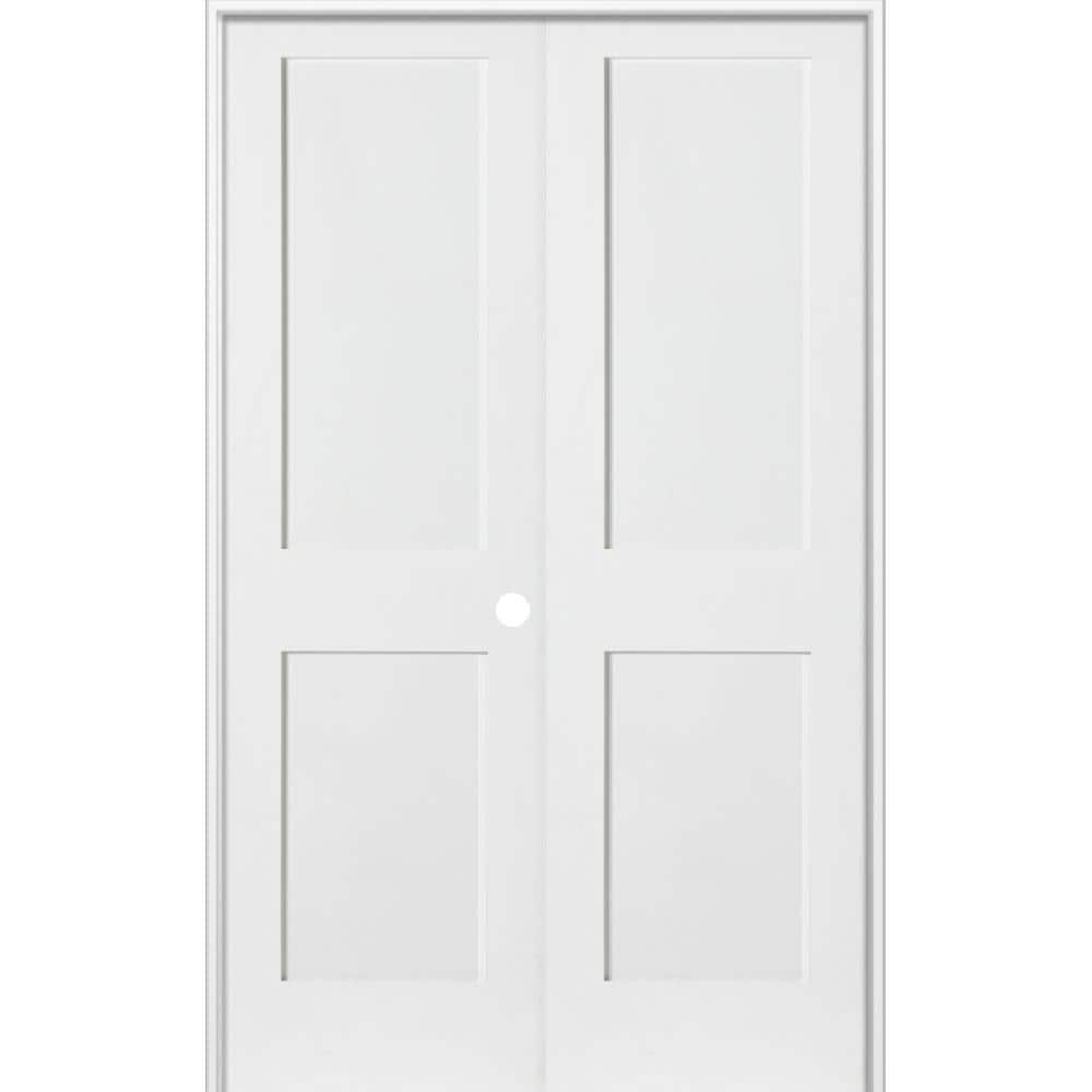 Krosswood Doors 48 in. x 80 in. Craftsman Primed Left-Handed Wood MDF ...