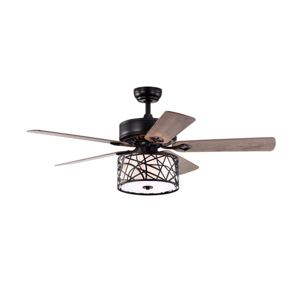 Modland Light Pro 52 in. Indoor Matte Black Low Profile Ceiling Fan ...