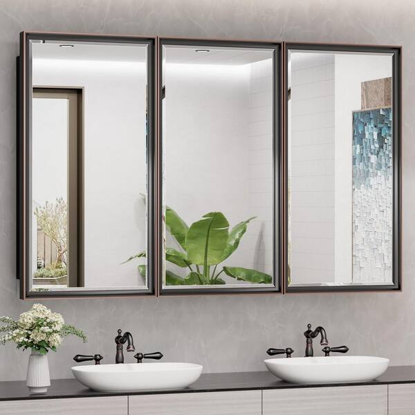 Reviews for TETOTE 48 in. W x 30 in. H Rectangular Aluminum Oil-rubbed Bronze Framed Recessed ...