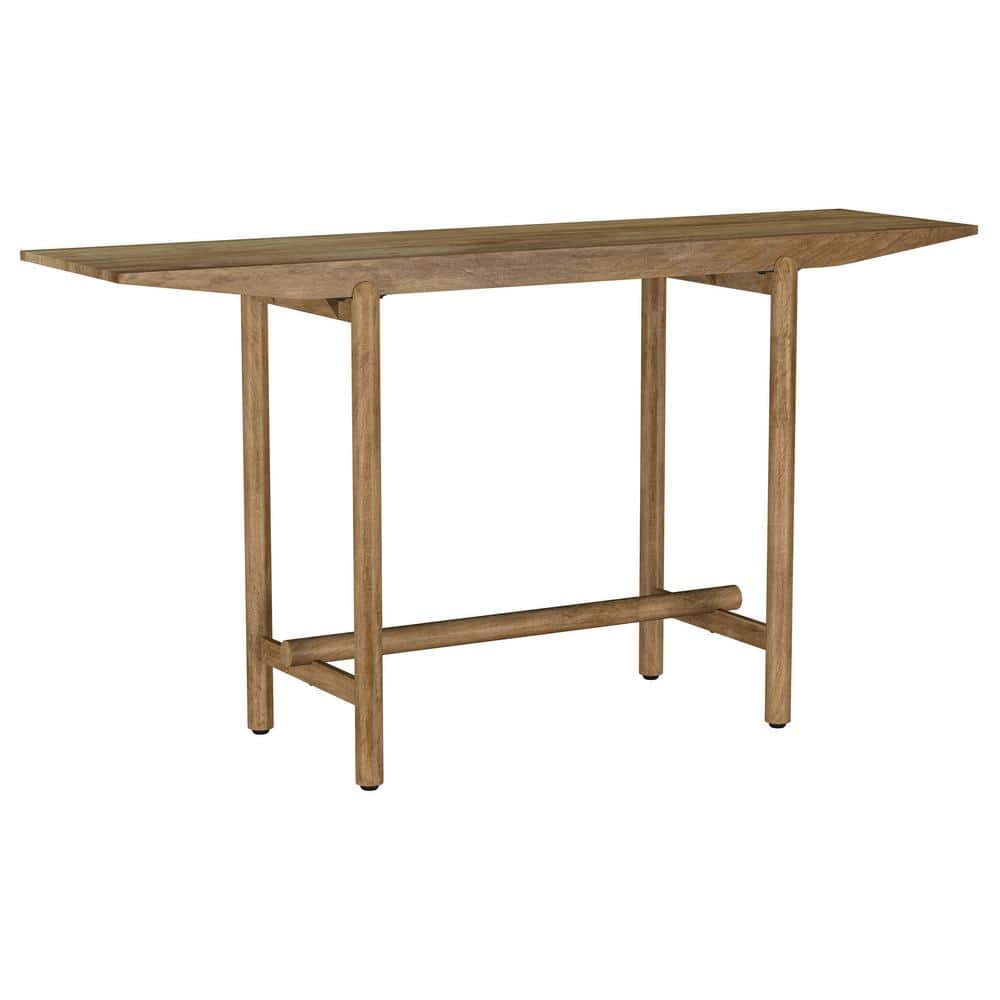 Coaster Darius 57 in. Natural Mango Rectangle Solid Wood Top Console ...