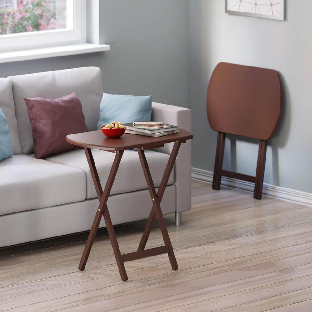 Winsome Wood Corbett 15.75 In Walnut Oversized 2-Pc Snack/End Table Set ...