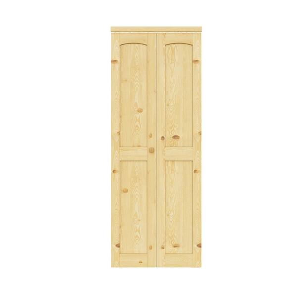 ARK DESIGN 48 in. x 80 in. Arch Panel 2-Lite Solid Core Unfinished Pine ...