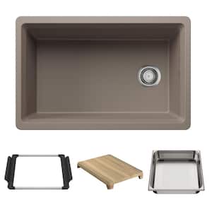 Blanco Inteos 30 in. Undermount Single Bowl Soft White Granite ...