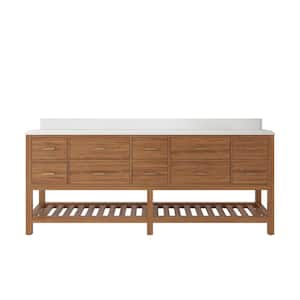 Willow Collections Parker Teak 84 in. W x 22 in. D x 36 in. H Double ...