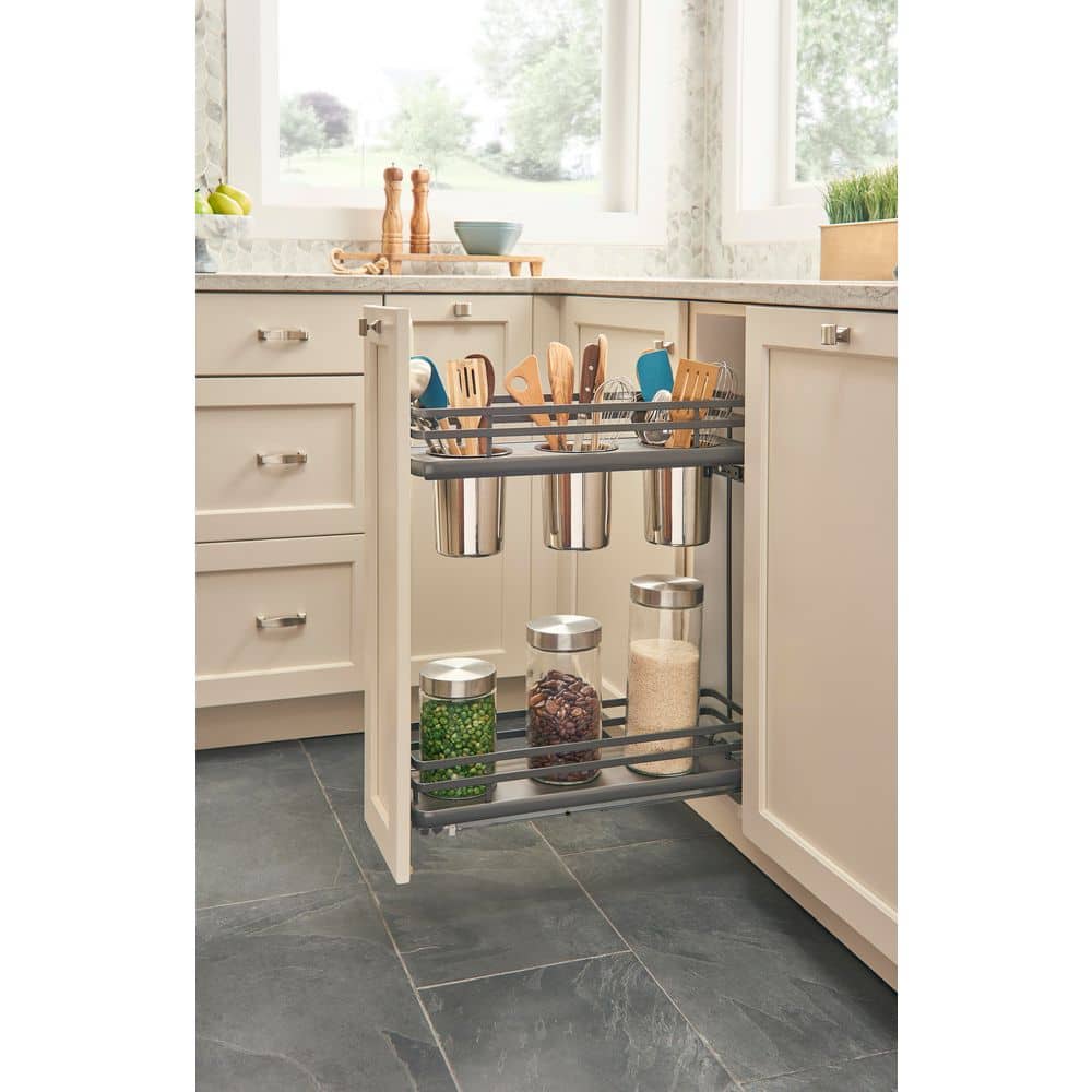 Rev-A-Shelf 2-Tier Utensil Pullout Organizers w/ Soft-Close 5322UT-BCSC ...
