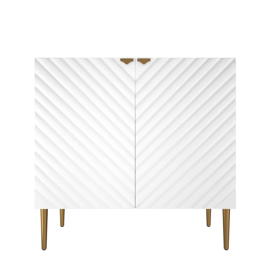 Kahomvis White 31 in. H 2-Door Locker Accent Storage Cabinet with ...