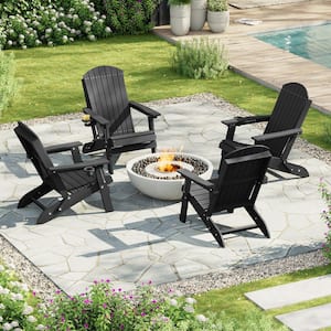 Livewood Outdoor HDPE Plastic Adirondack Chairs, Classic Patio Chairs ...