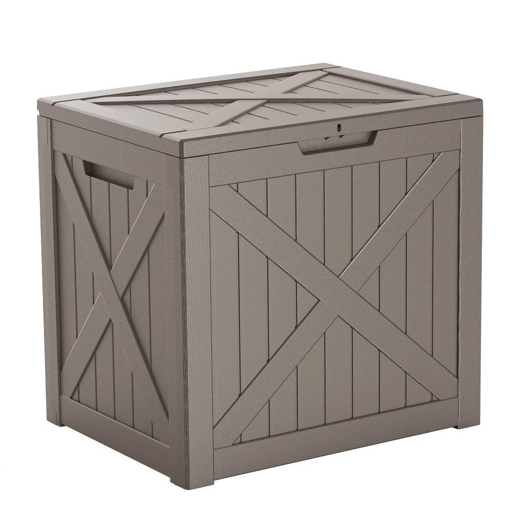 22 in. W x 17 in. D x 21 in. H Resin Outdoor Storage Cabinet 32 Gal ...