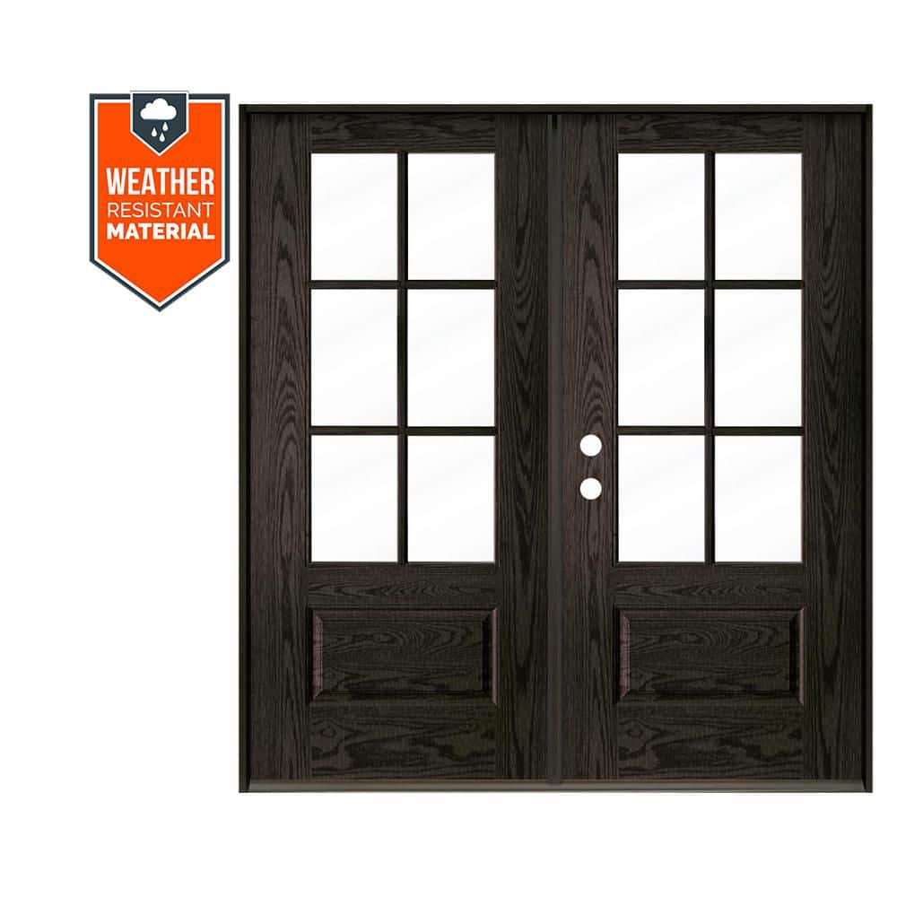 Krosswood Doors Farmhouse 72 in. x 79 in. 6-Lite Right-Active/Inswing ...