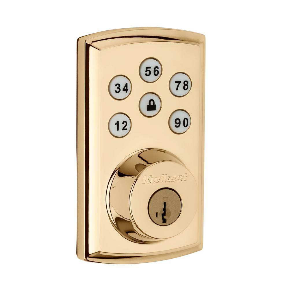 Kwikset Z-Wave SmartCode 888 Lifetime Polished Brass Single Cylinder ...