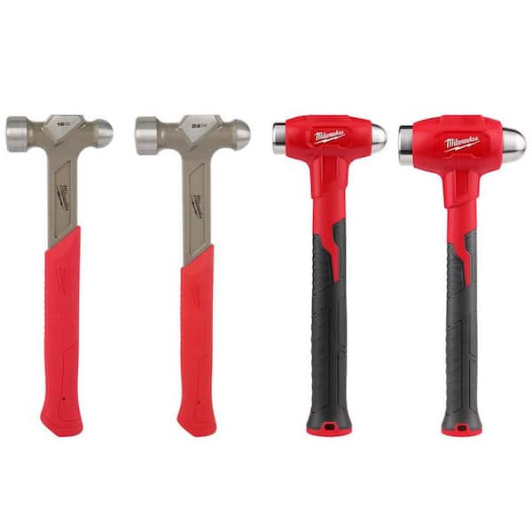 Milwaukee Ball Peen Hammer Set (4-Piece) 48-22-9130-9131-9140-9141 ...