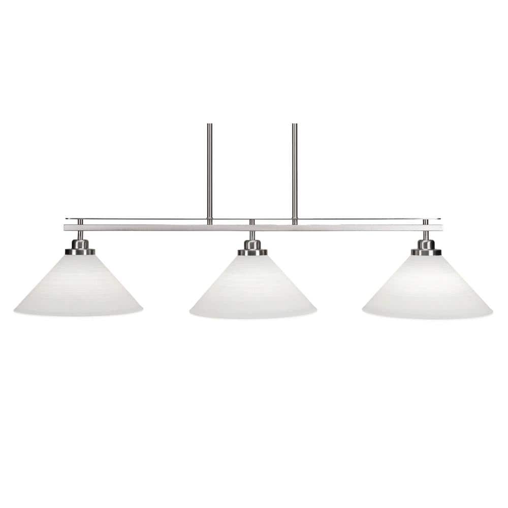 Monroe 3-Light Brushed Nickel, Billiard Light, Any room with 12 in ...