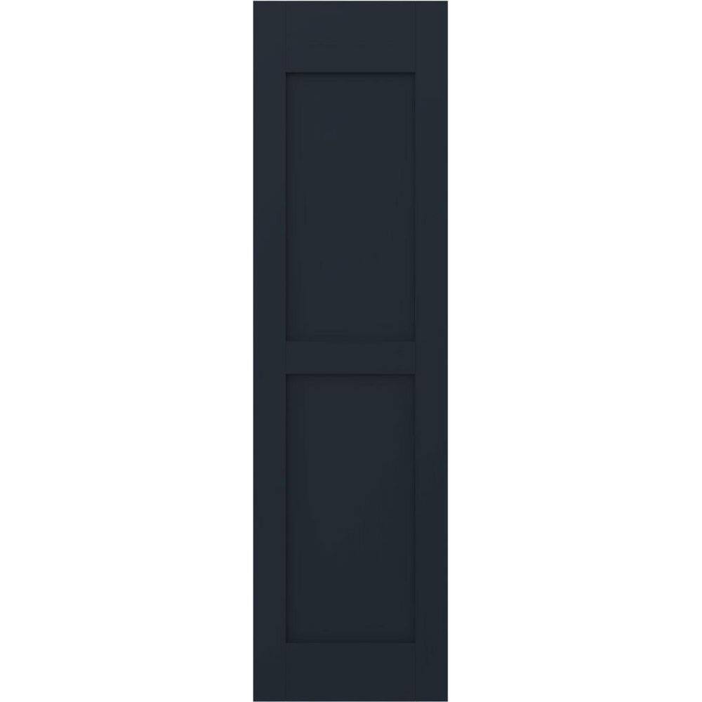 Ekena Millwork 18 in. W x 35 in. H Americraft 2-Equal Flat Panel Exterior Real Wood Shutters ...
