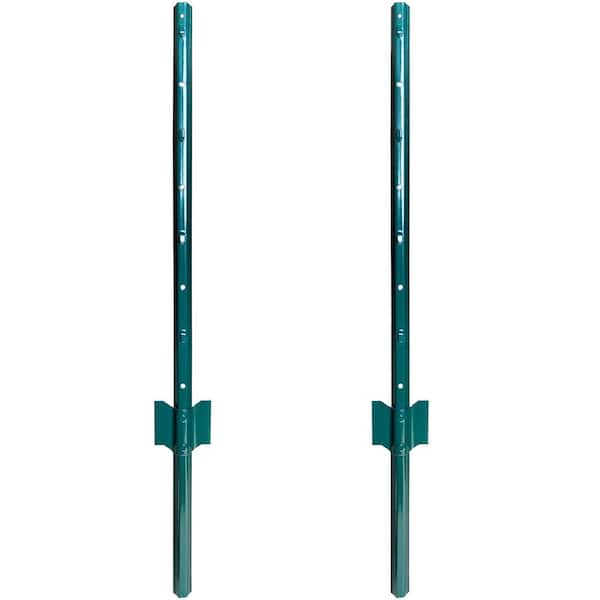 Ashman Online Fence Post 6 ft. L x 3 in. W x 3 in. H Green Steel No Dig ...