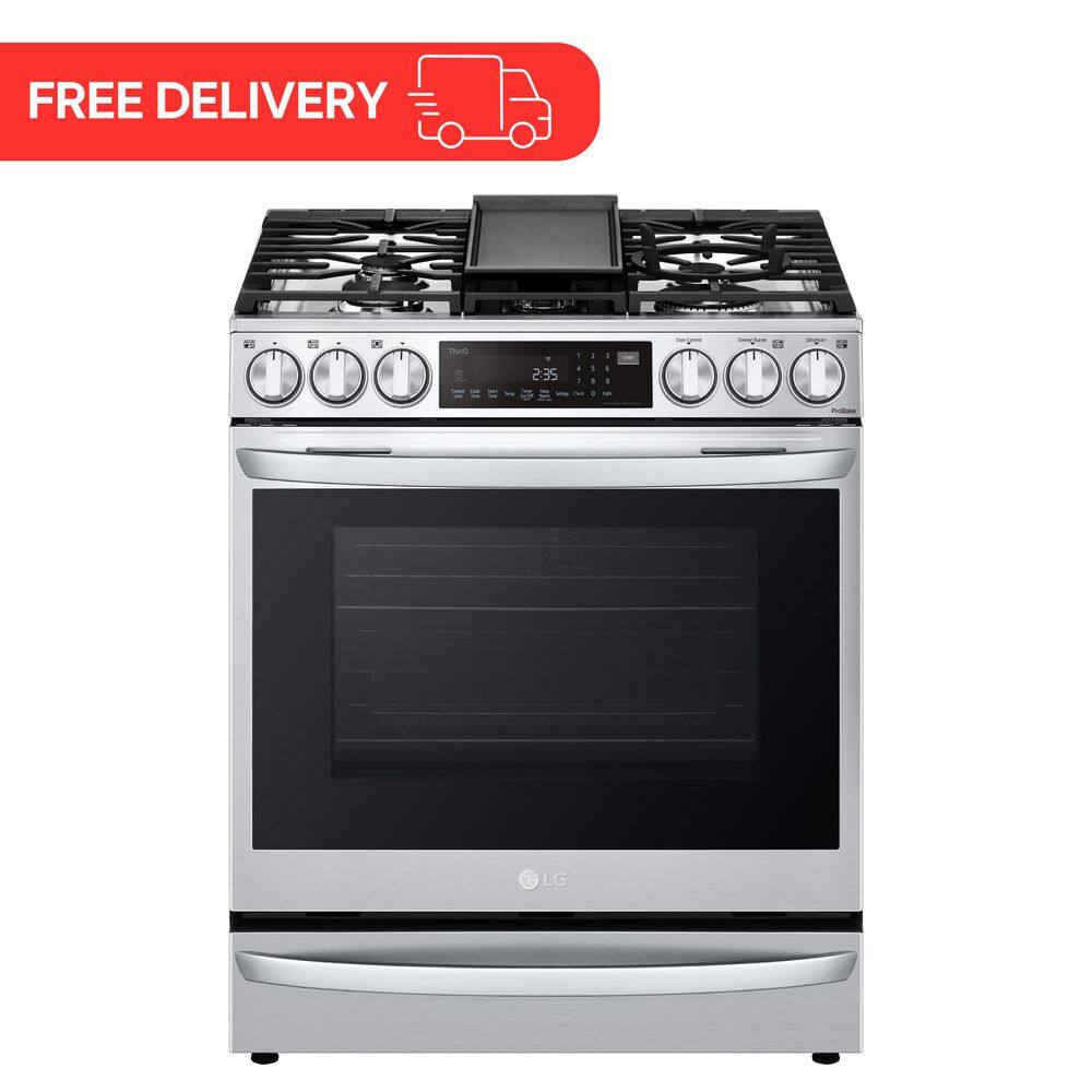LG 6.3 cu. ft. Smart Slide-In Gas Range with ProBake Convection & Air ...