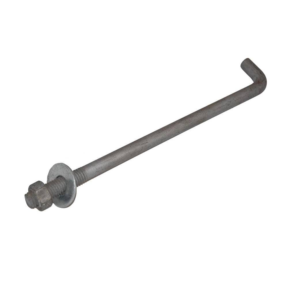 10 in. Galvanized Metal Anchor Bolt with Nut and Washer ABW/GAB1210 ...